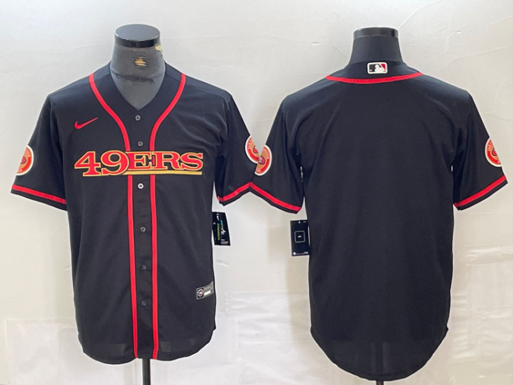 Mens San Francisco 49ers Black Joint Edition Blank Jersey