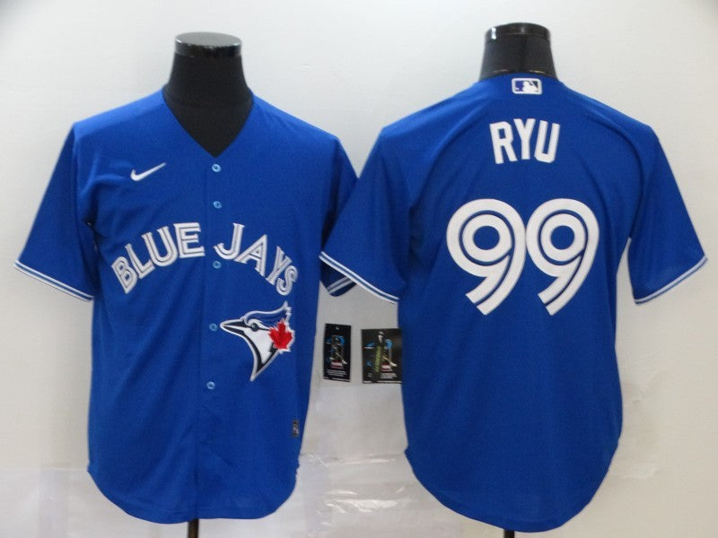 Men's Toronto Blue Jays Hyun-Jin Ryu #99 Blue Baseball Jersey ...